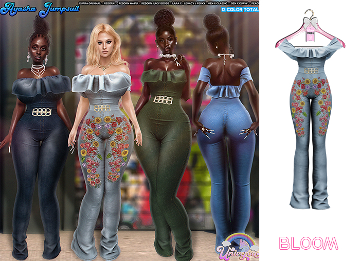 Second Life Marketplace - #UNIVERSA - Ayasha Jumpsuit - Bloom - Kupra - Reborn - Thickie ...
